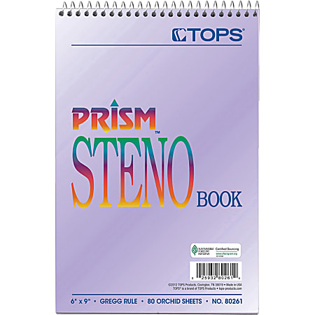 TOPS Prism Color Steno Books 6 x 9 Gregg Ruled 80 Sheets Orchid Pack Of ...