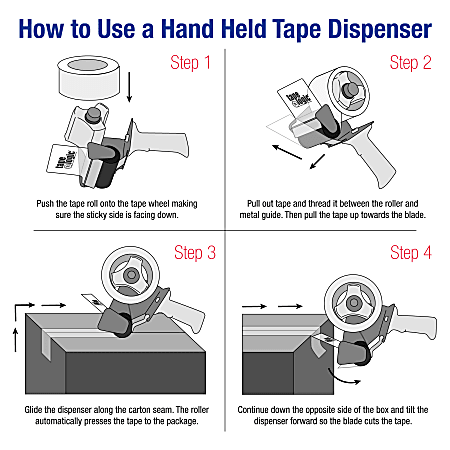 Tape Logic Top Gun Carton Sealing Tape Dispenser For 3 Tape BlackGray ...