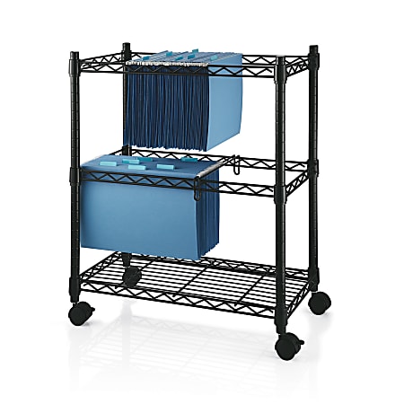 Realspace 2 Tier File Cart 29 34 H x 25 34 W x 13 78 W Black - Office Depot