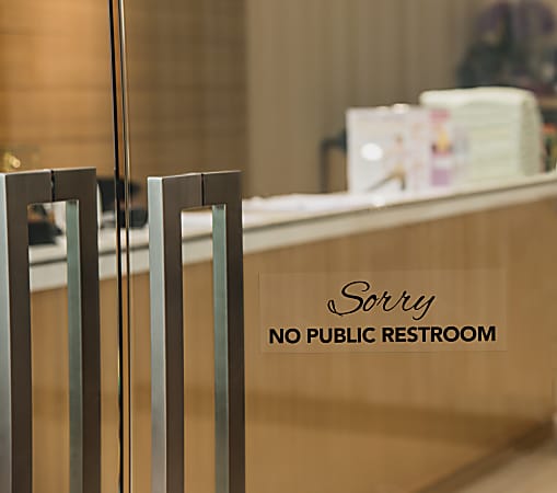 COSCO Sorry No Public Restroom Restroom Sign Decal 3 x 9 Clear - Office ...