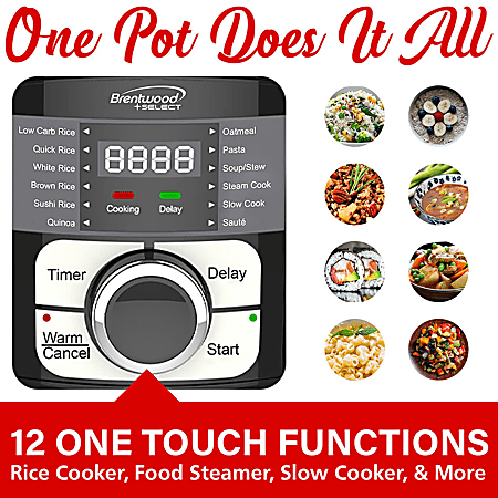 Brentwood Select 12 Function Stainless Steel Multi Cooker Black ...