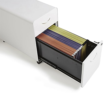 National Booker 23 D Lateral 2 Drawer Mobile File Cabinet White ...