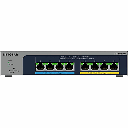Netgear 8 Port Ultra60 PoE Multi Gigabit Ethernet Smart Switch - Office ...