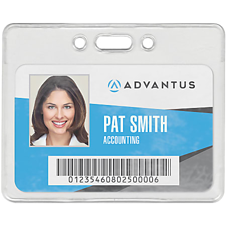 Advantus Proximity Badge Holder Horizontal 3 x 3 34 Pack of 50 - Office ...