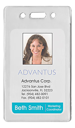 Advantus Proximity Badge Holder Vertical 4 12 x 2 12 Pack of 50 ...