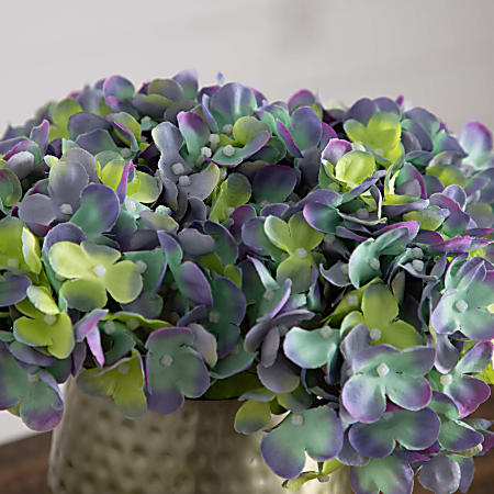 Nearly Natural 11 H Artificial Hydrangea Arrangement With Metal Vase 11 ...