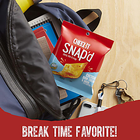 Cheez It Snapd Sour Cream 0.75 Oz 12 Bags Per Pack Case Of 2 Packs ...