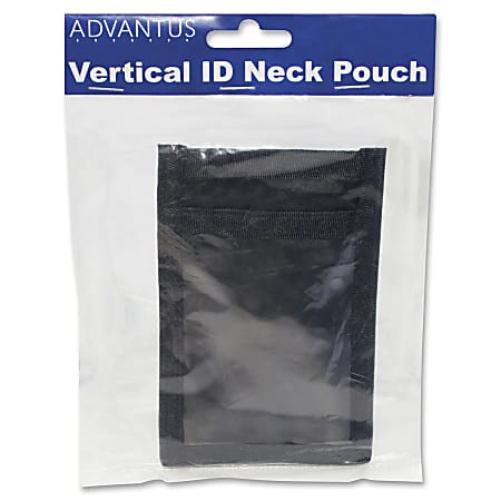 Advantus Vertical IDConvention Neck Pouch Vertical Nylon Black 12 Pack ...