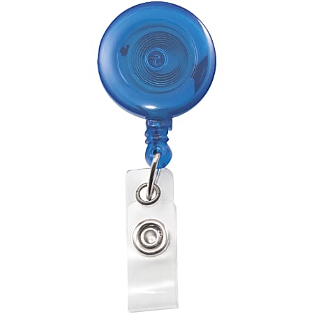 Advantus Translucent Retractable ID Card Reel With Snaps Translucent ...