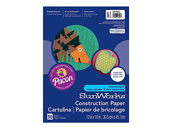 Prang Construction Paper 12 x 18 Light Brown Pack Of 50 - Office Depot