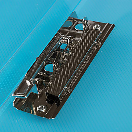 JAM PAPER Plastic Clamp Binder, 0.75 inch, Blue, Sold Individually