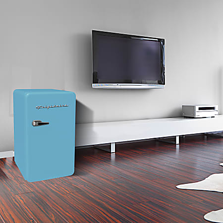 Frigidaire 3.2 Cu. Ft. Compact Retro Mini Refrigerator Blue - Office Depot