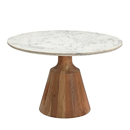 Coast to Coast Bancroft Marble Round Dining Table 30 H x 46 W x 46 D ...