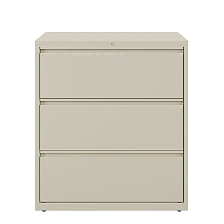 WorkPro 36 W x 18 58 D Lateral 3 Drawer File Cabinet Putty - Office Depot