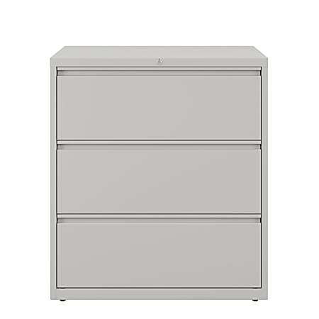 WorkPro 36 W x 18 58 D Lateral 3 Drawer File Cabinet Light Gray ...