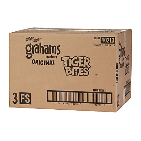 Kelloggs Grahams Tiger Bites 1 Oz Box Of 150 Pouches - Office Depot