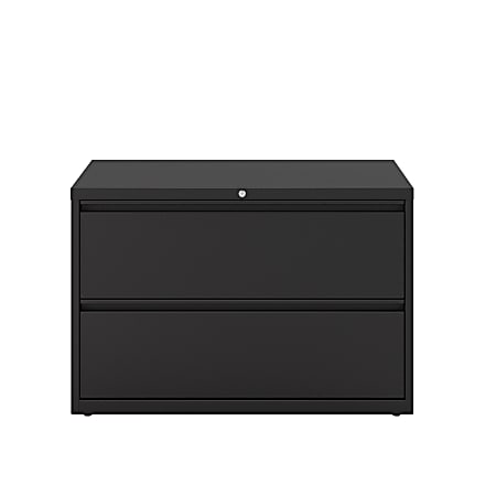 WorkPro 42 W x 18 58 D Lateral 2 Drawer File Cabinet Black - Office Depot