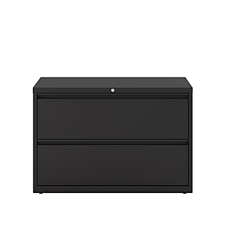 WorkPro 42 W x 18 58 D Lateral 2 Drawer File Cabinet Black - Office Depot