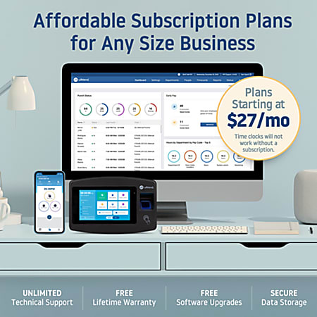 uAttend BN6500 Biometric Time Clock With LAN And WiFi Connection For Fingerprint RFID And PIN ...