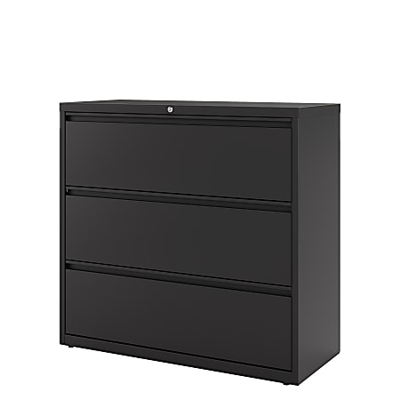 WorkPro 42 W x 18 58 D Lateral 3 Drawer File Cabinet Black - Office Depot
