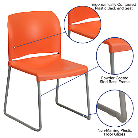 Flash Furniture HERCULES Series Full Back Contoured Stacking Chair With ...