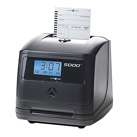 Pyramid 5000 Automatic Time Totaling Time Clock 7 14 x 7 x 6 12 Black ...