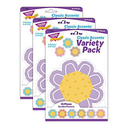 Trend Classic Accents Garden Flowers 36 Accents Per Pack Bundle Of 3 ...