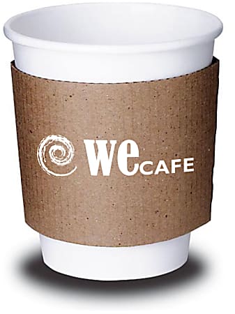 Custom Kraft Coffee Clutch Insulated Beverage Wrap 2 34 x 5 12 - Office ...