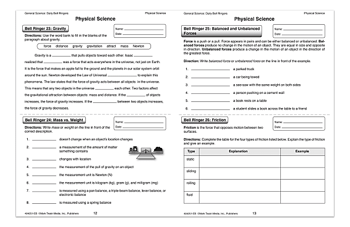 Mark Twain Media General Science Daily Bell Ringers Grades 5 8 - Office ...