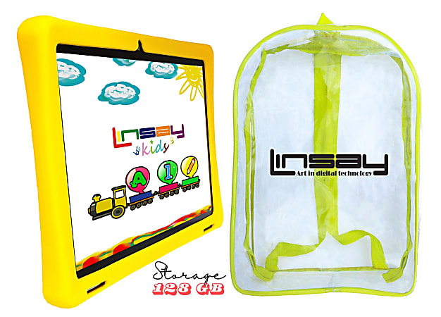NEW LINSAY 10.1 Octa Core 256GB Storage Android 15 Tablet with Yellow ...