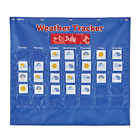 Learning Resources Weather Tracker Pocket Chart Multicolor - Office Depot