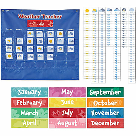Learning Resources Weather Tracker Pocket Chart Multicolor - Office Depot