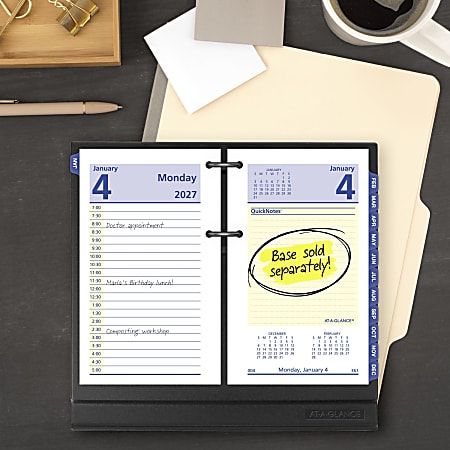 AT A GLANCE QuickNotes 2027 Daily Loose Leaf Desk Calendar Refill ...