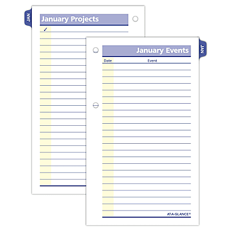 AT A GLANCE QuickNotes 2027 Daily Loose Leaf Desk Calendar Refill ...