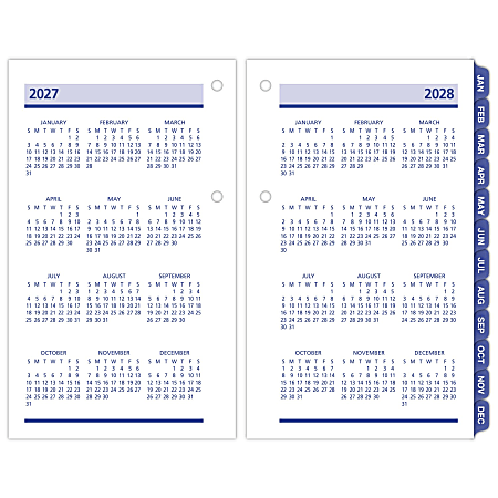 AT A GLANCE QuickNotes 2027 Daily Loose Leaf Desk Calendar Refill ...