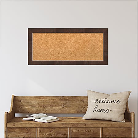 Amanti Art Non Magnetic Cork Bulletin Board 33 x 15 Natural Wildwood ...