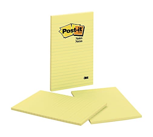 Post-it® Notes, 5" x 8", Canary Yellow®, 50 Sheets Per Pad, Pack Of 2 Pads