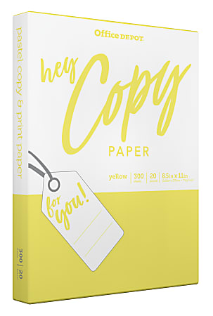 Office Depot School Color Copy Paper Yellow Letter 8.5 x 11 300 Sheets ...