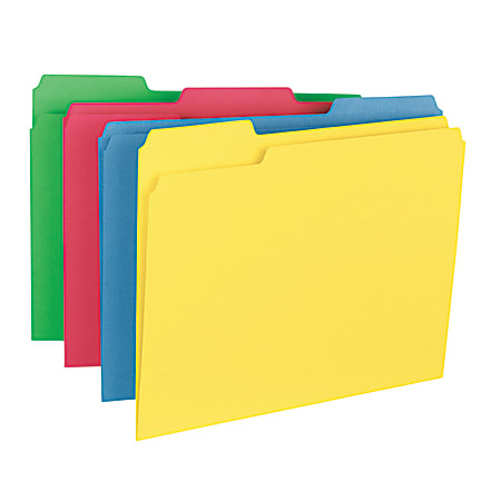 Smead Color File Folders Letter Size 13 Cut Assorted Colors Pack Of 24 ...