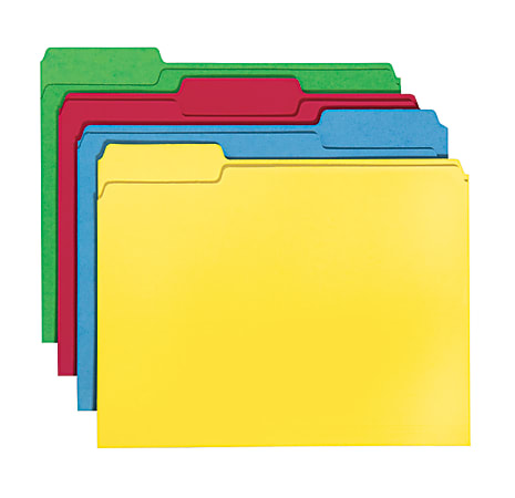 Smead Color File Folders Letter Size 13 Cut Assorted Colors Pack Of 24 ...