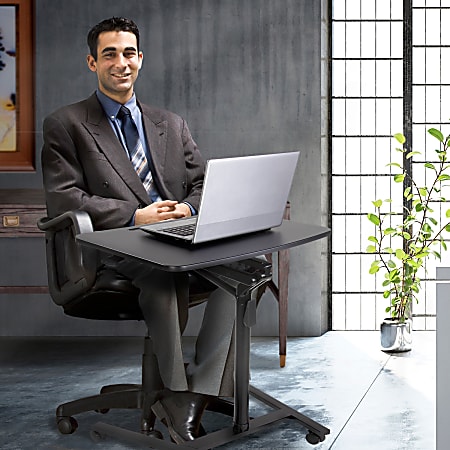 Mount It MI 7969 Height Adjustable Rolling Sit Stand Workstation 41 34 ...