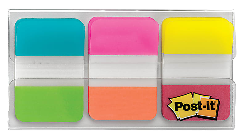 Post it 1 x 1 12 Durable Index Tabs Assorted 6 Tabs Per Pad Pack Of 6 ...