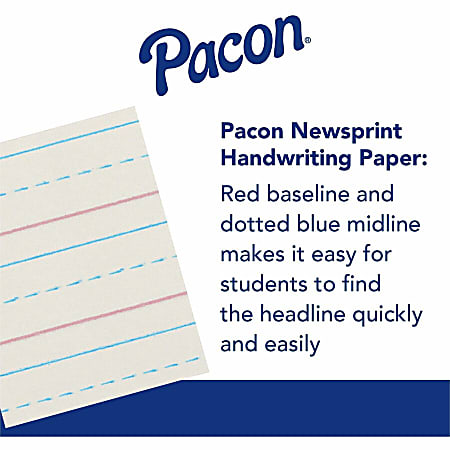 Pacon Broken Midline Writing Paper Grade 3 12 x 14 x 14 SW - Office Depot