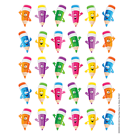 Eureka Theme Stickers Pencil Smiley Faces 120 Stickers Per Pack Set Of ...