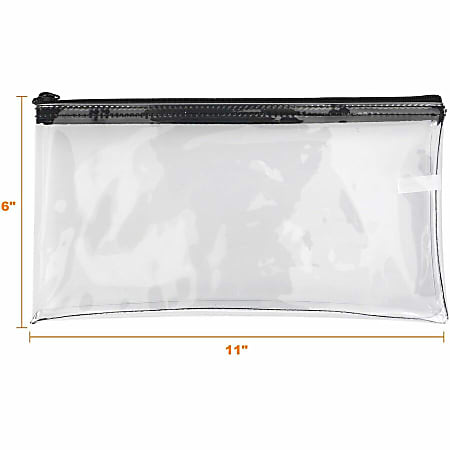 Sparco Wallet Bag 11 Length x 6 Width Zipper Closure Clear Currency ...