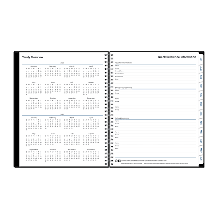 Teacher Lesson Planner BS Solid Black PP 8.5x11 AY26 27 WM - Office Depot