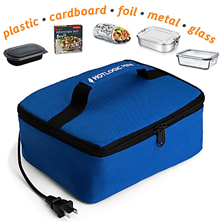 HOTLOGIC Portable Personal Mini Oven Blue - Office Depot
