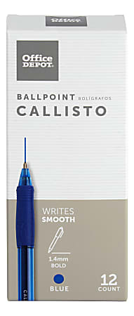 Office Depot Brand Soft Grip Retractable Ballpoint Pens Bold Point 1.4 ...