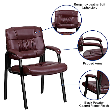 Flash Furniture LeatherSoft Executive Side Reception Chair with Powder ...