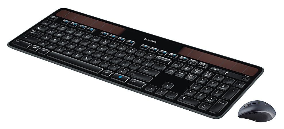 Logitech Wireless Keyboard Mouse Straight Compact Keyboard Black Right ...